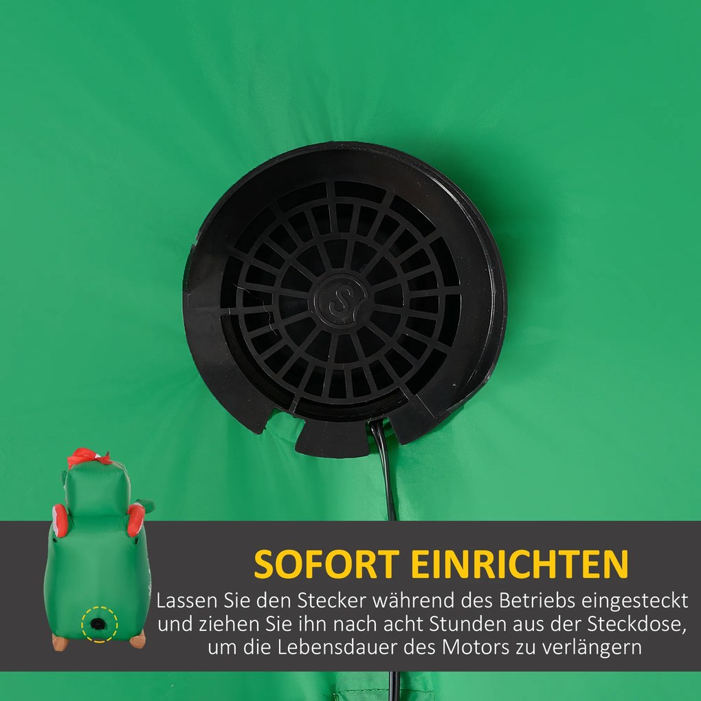 Outsunny Nafukovací vánoční dekorace, 2,1 m Otec Vánoc se saněmi a soby, LED osvětlení, samonafukovací vánoční osvětlení pro vnitřní i venkovní použi…