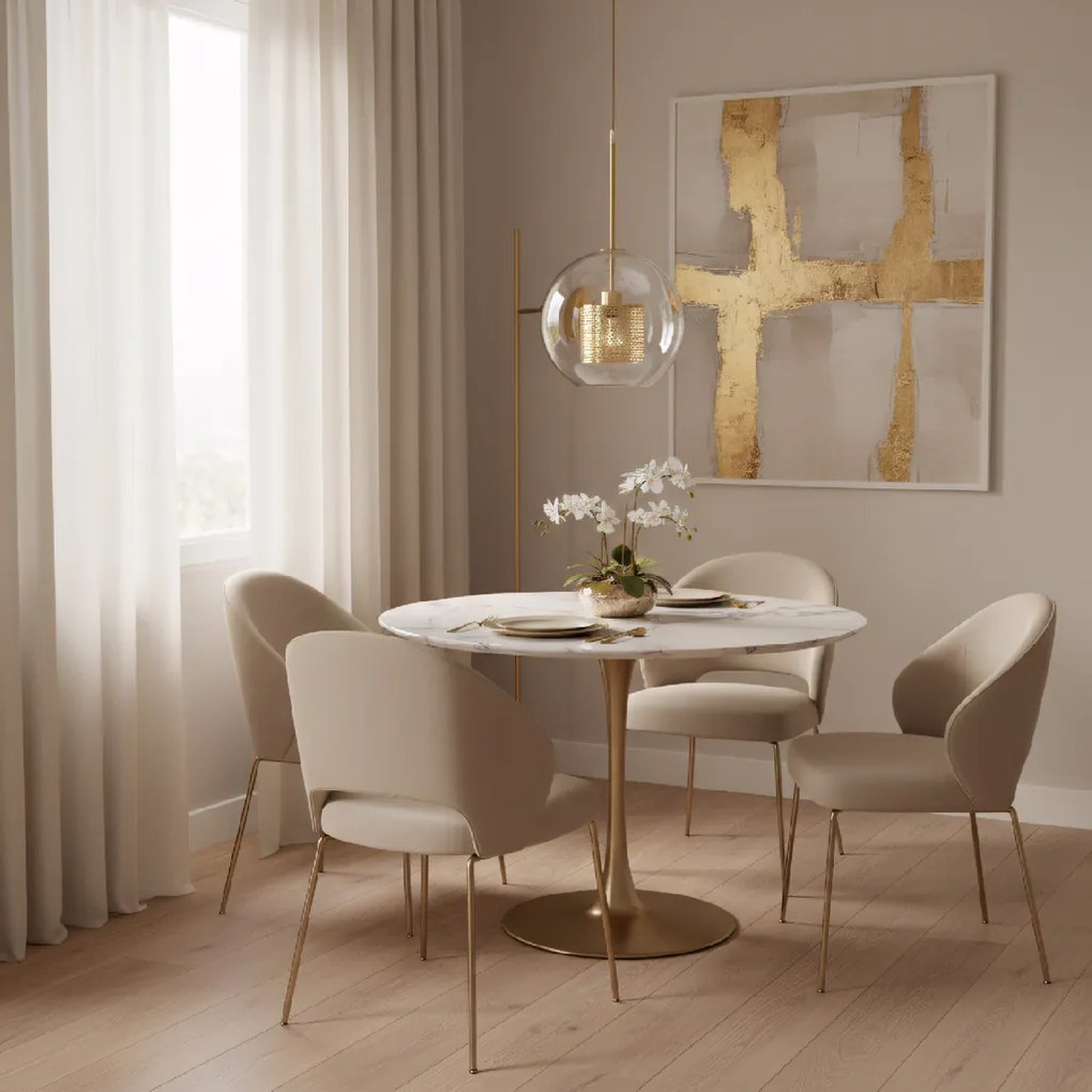 Toolight - závěsná skleněná lampa APP555-1CP 25cm, zlatá, OSW-08748