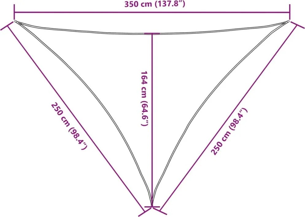 vidaXL Stínicí plachta oxford trojúhelník 2,5 x 2,5 x 3,5 m [135829] Barva: Cihlová