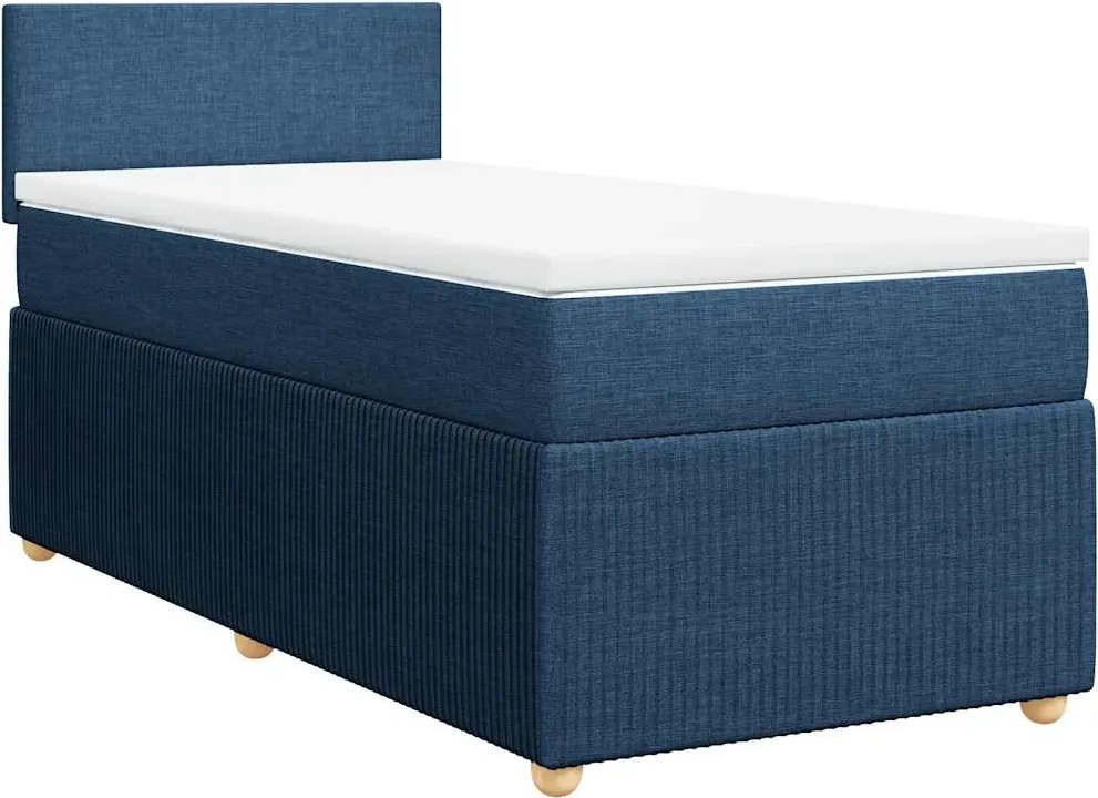 Box spring postel s matrací modrá 80x200 cm textil 3289582