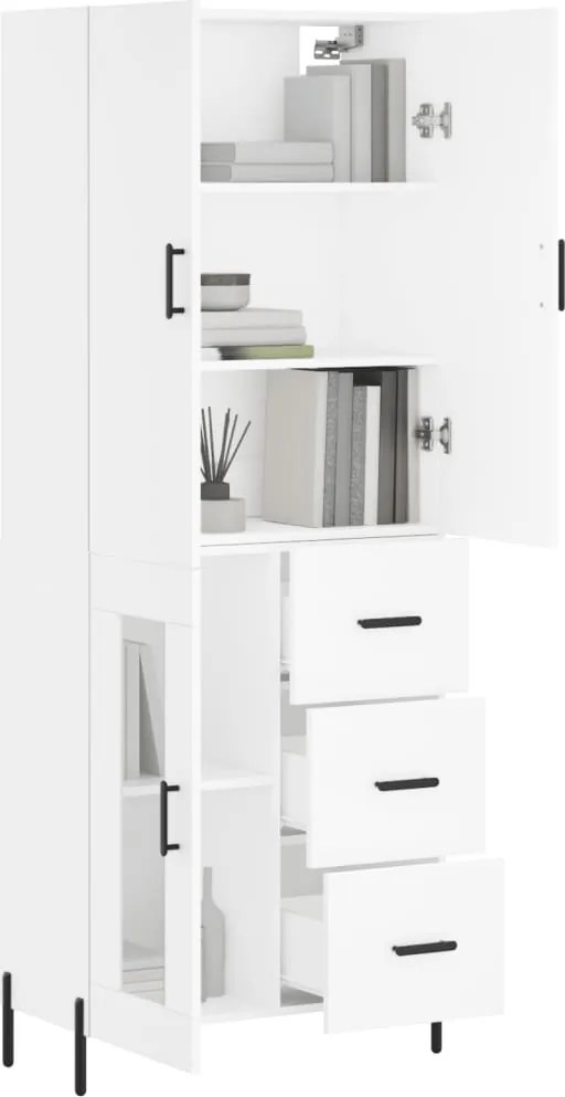 Skříň highboard bílá 69,5 x 34 x 180 cm kompozitní dřevo 3195963
