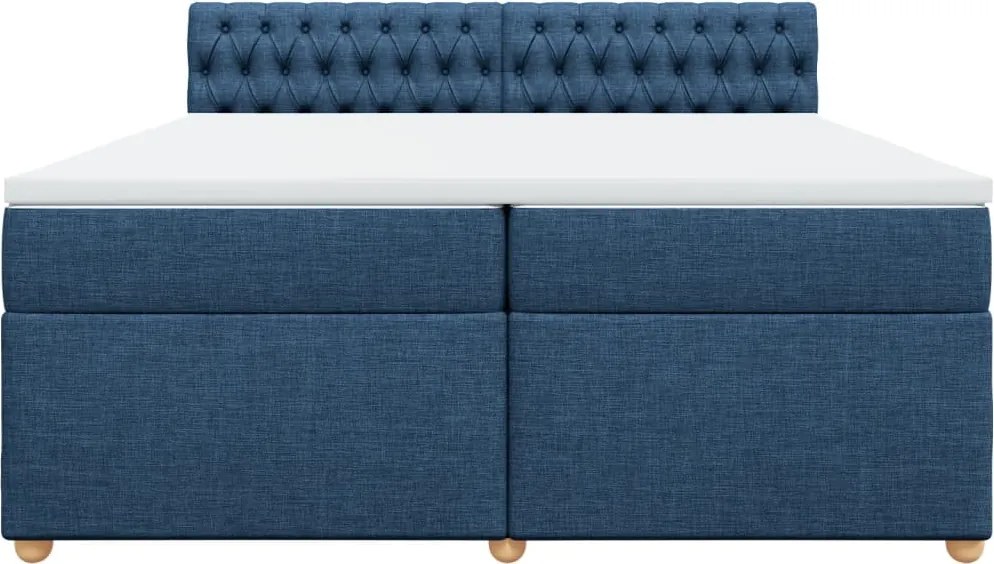 Box spring postel s matrací modrá 200x200 cm textil 3286800