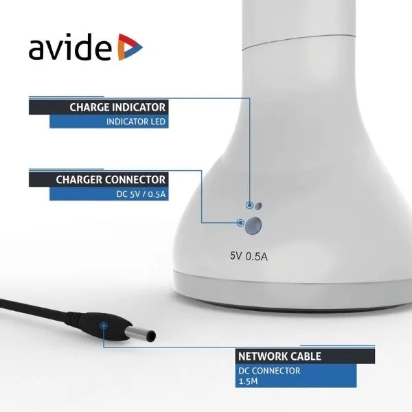 Nabíjecí stmívatelná LED stolní lampa 4W 250lm denní světlo RGB podstavec bílá