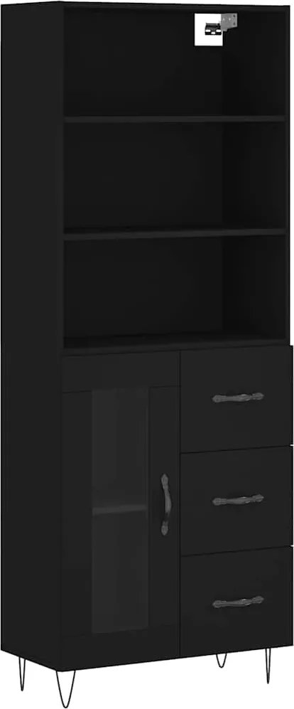 Skříň highboard černá 69,5 x 34 x 180 cm kompozitní dřevo 3189502