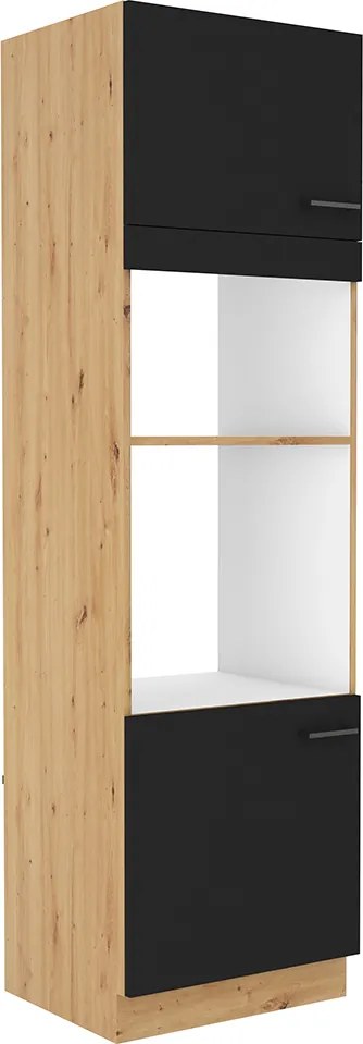 MODENA | vysoká skříňka 60 DPM-210 2F na vestavnou troubu a mikrovlnku | 60 cm | artisan/černá