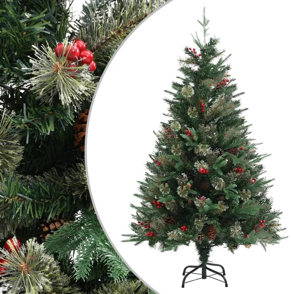 Vánoční stromek s šiškami zelený 120 cm PVC a PE,  340525 HangarStore.cz