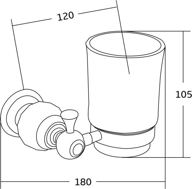 Mexen příslušenství, ESTELA držák na kartáček, zlatá, 7011538-50