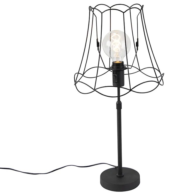 Stolní lampa černá s rámem Granny 30 cm nastavitelná - Parte