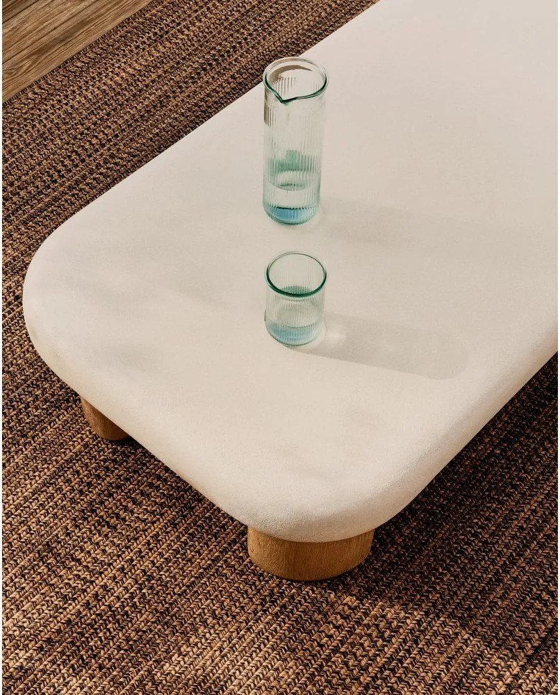 Zahradní konferenční stolek s betonovou deskou 70x140 cm Labra – Kave Home