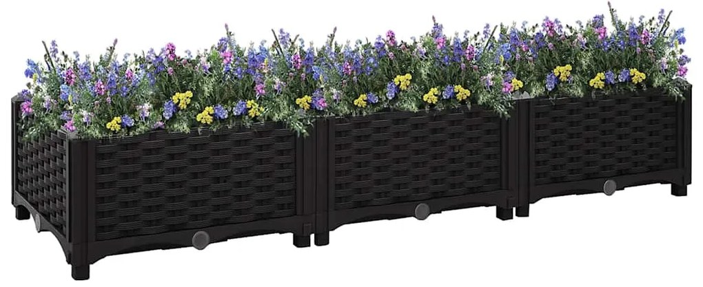 Vyvýšený záhon 120 x 40 x 23 cm polypropylen 316528
