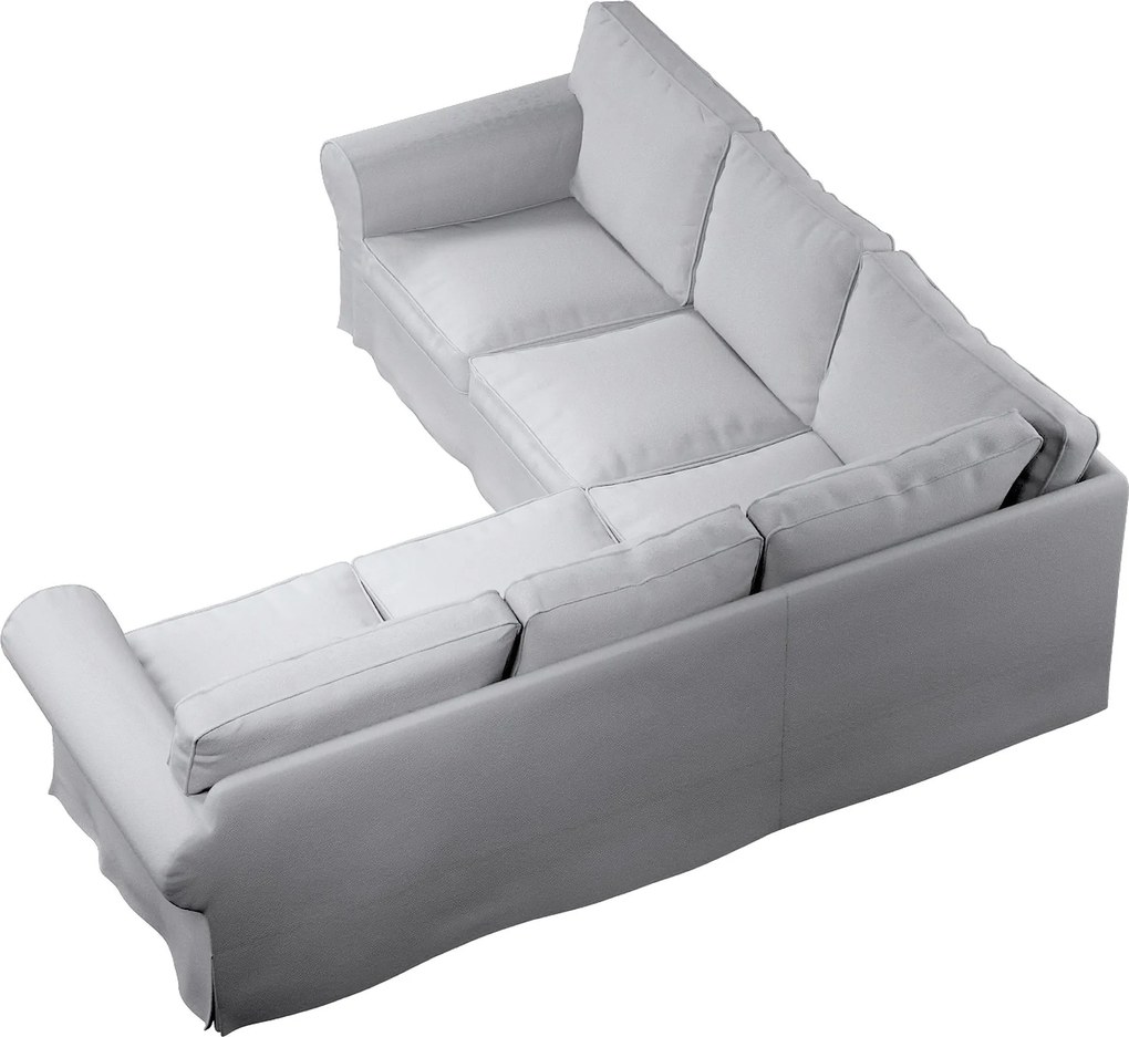 Potah na pohovku IKEA Ektorp rohová barva bílá látka pletený vzor
