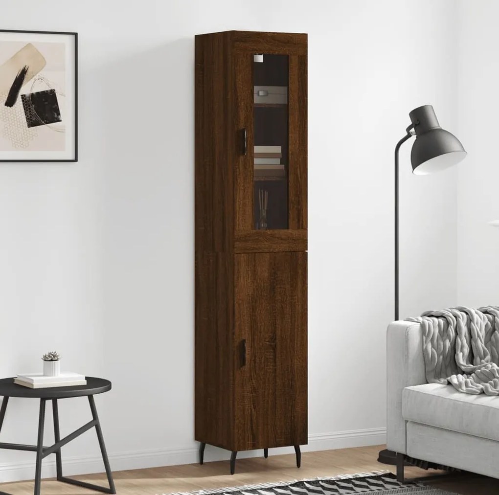 vidaXL Skříň highboard 34,5 x 34 x 180 cm kompozitní dřevo [3199188] Barva: Betonová šedá