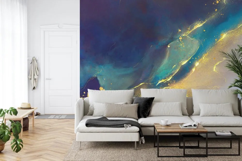 Fototapeta Golden Abstract Elements With Watercolor Texture Vliesová tapeta 270x180