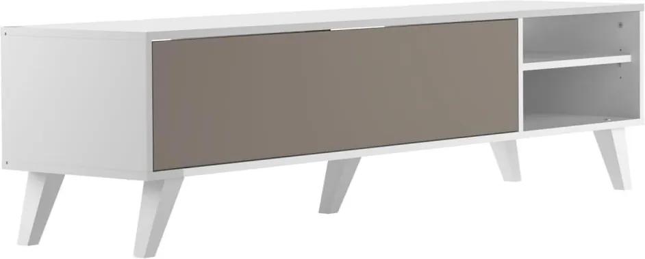 TV stolek SYMBIOSIS Prism 165 cm, bílá/šedá