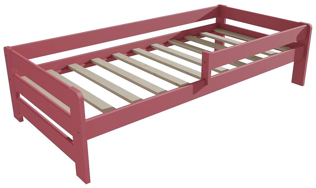 Vomaks Dětská postel se zábranou VMK003D KIDS Rozměr: 90 x 180 cm, Barva: barva růžová