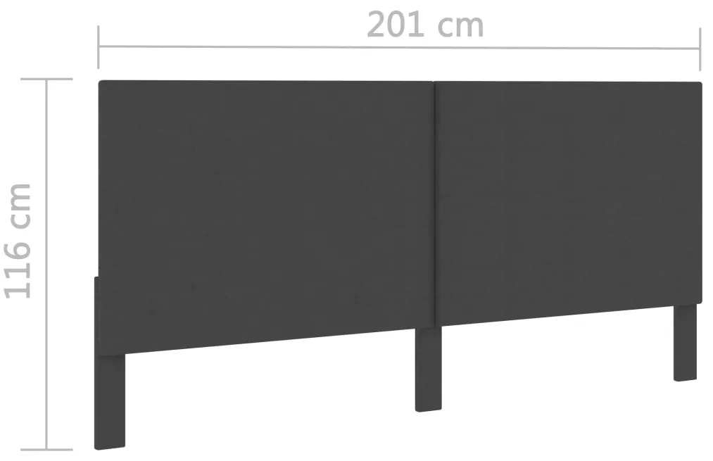 vidaXL Marketos Čelo postele tmavě šedé textil 200 x 200 cm
