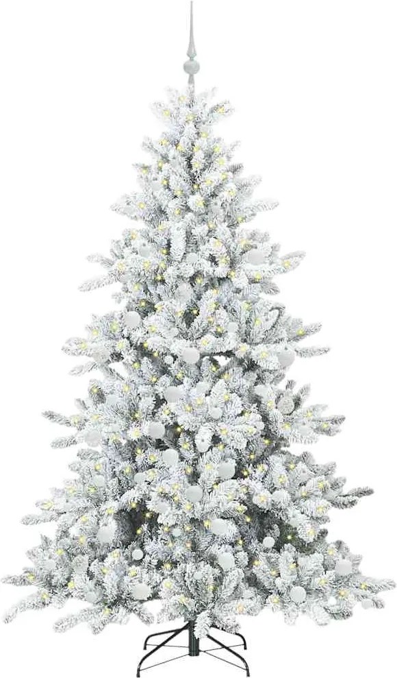 Umělý Skládací Vánoční Strom s stojanem Bílá 180 cm PVC a ocel 3397721