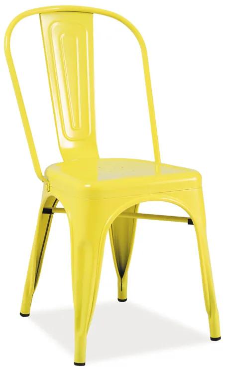 Casarredo Jídelní kovová židle LOFT žlutá