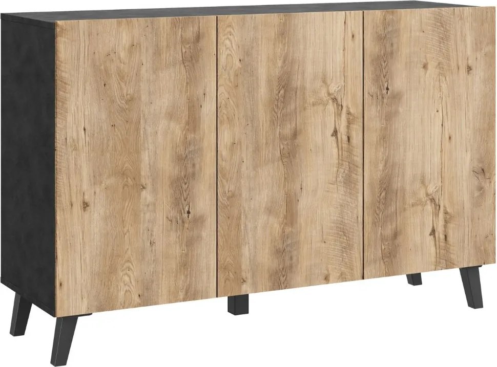 Klasická loftová komoda 120 cm matera/kaštan na nožkách Phuket SB120