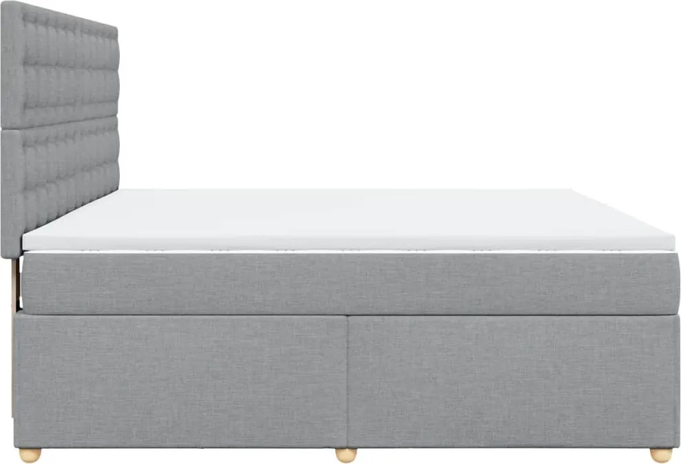 Box spring postel s matrací světle šedá 180 x 200 cm textil 3293673