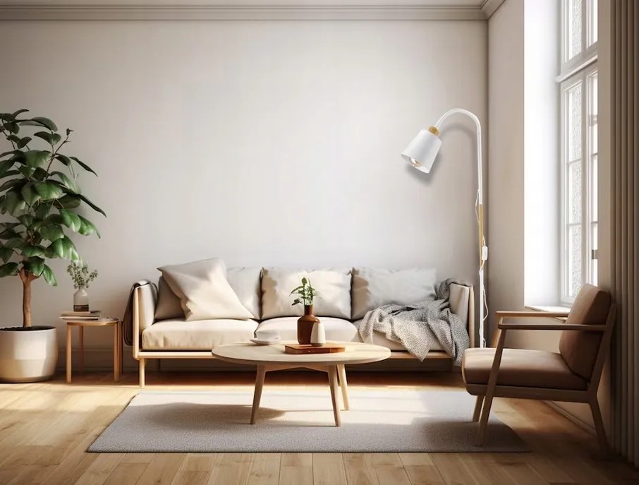 BERGE LED stojací lampa 1xE27 150cm bílá