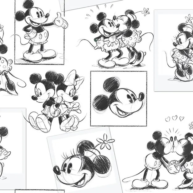 Graham &amp; Brown Dětská papírová tapeta 102712, Mickey And Minnie Sketch, Kids@Home 6, Graham &amp; Brown rozměry 0,52 x 10 m