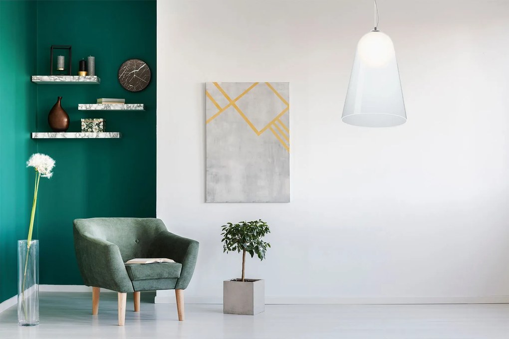 Toolight - závěsná skleněná lampa G9 25W APP1029-1CP, stříbrná, OSW-09485