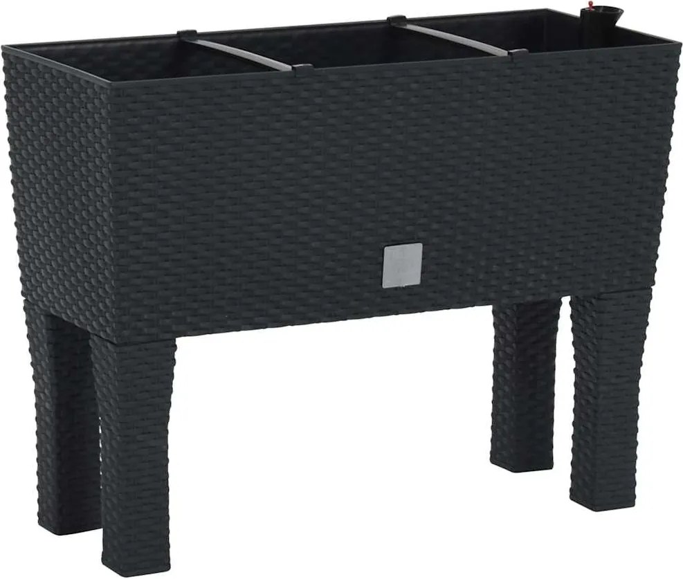 Vyvýšený záhon antracitový 60 x 25 x 46 cm PP ratan 152208