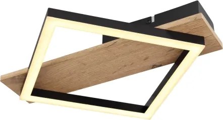 Stropní LED osvětlení Beatrix 33 cm, kov/dřevo