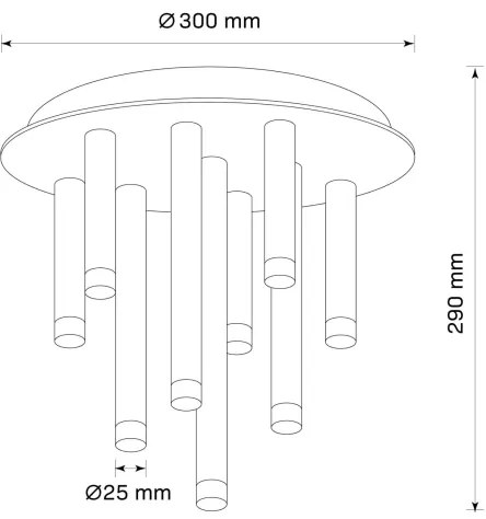 Stropní svítidlo GLAM 9xG9/8W/230V zlatá