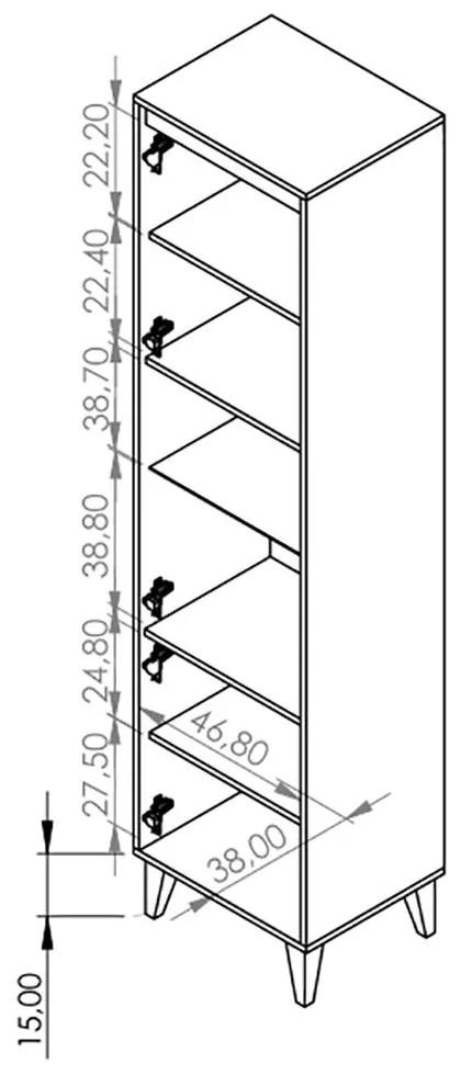 Obývací stěna OVIEDO | sestava C | 5 dílů | bílá/san remo světlé