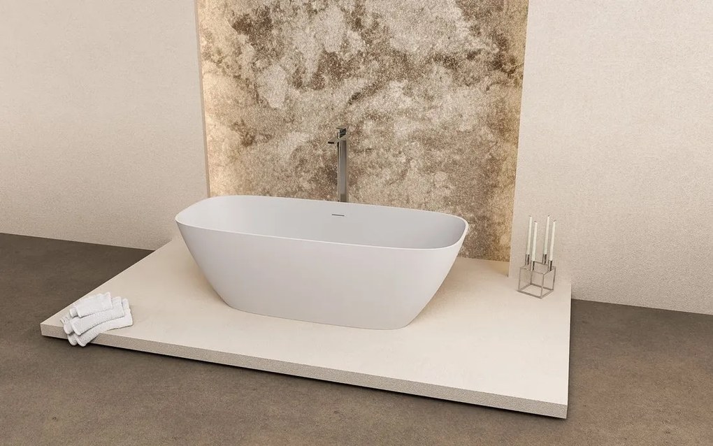 Polysan Polysan, MEDINA volně stojící vana 165x70cm, rockstone, bílá mat, 92430