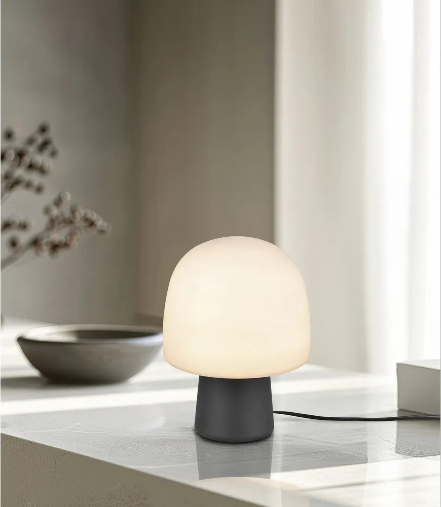Černo-bílá stolní lampa se skleněným stínidlem (výška 27 cm) Steen – Trio