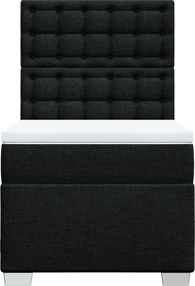 Box spring postel s matrací černá 90x200 cm textil 3290387