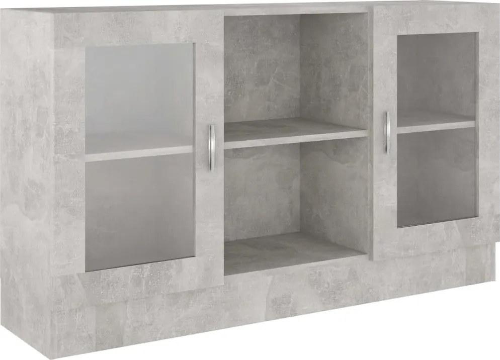 vidaXL Prosklená skříň 120 x 30,5 x 70 cm dřevotříska [815628] Barva: šedá sonoma