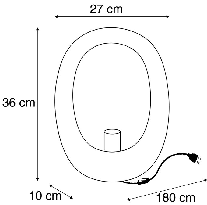 Designová stolní lampa černá se zlatým vnitřkem 36 cm - Cova