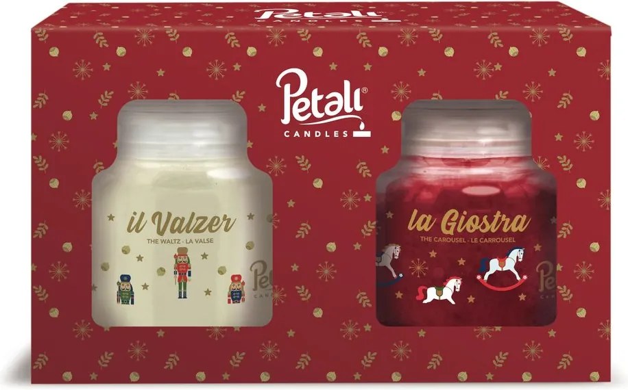 Vánoční set Petali vonné svíčky ve skle 2x25h