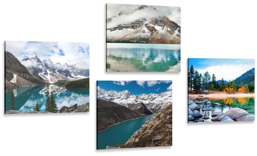 Set obrazů okouzlující horské krajiny Varianta: 4x 40x40