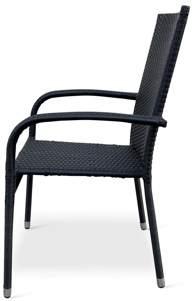 Nábytek Texim Antonio Zahradní židle PARIS ratanová Funkce: Stohovatelná, Polstrování: Bez polstru, Područky: S područkami