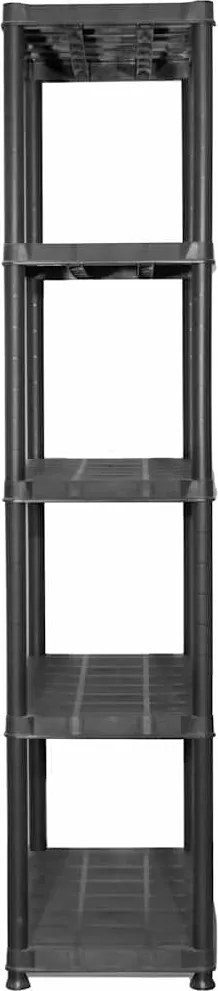 Úložný regál 5patrový černý 71 x 38 x 170 cm plast 147684