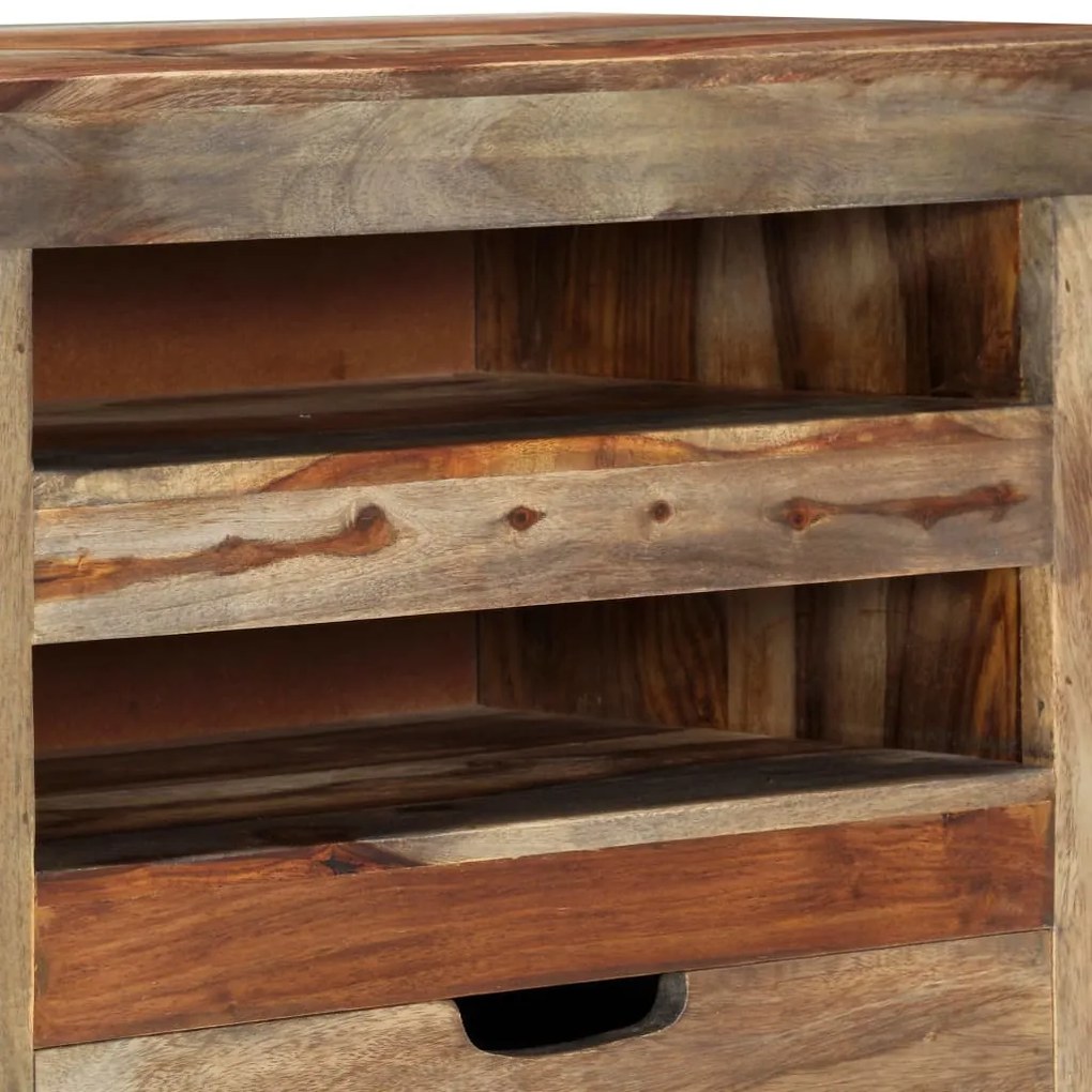 Příborník Šedý 100 X 30 X 50 Cm Masivní Sheeshamové Dřevo