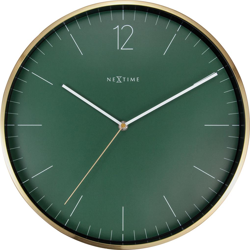 Nástěnné hodiny Essential Gold zelené