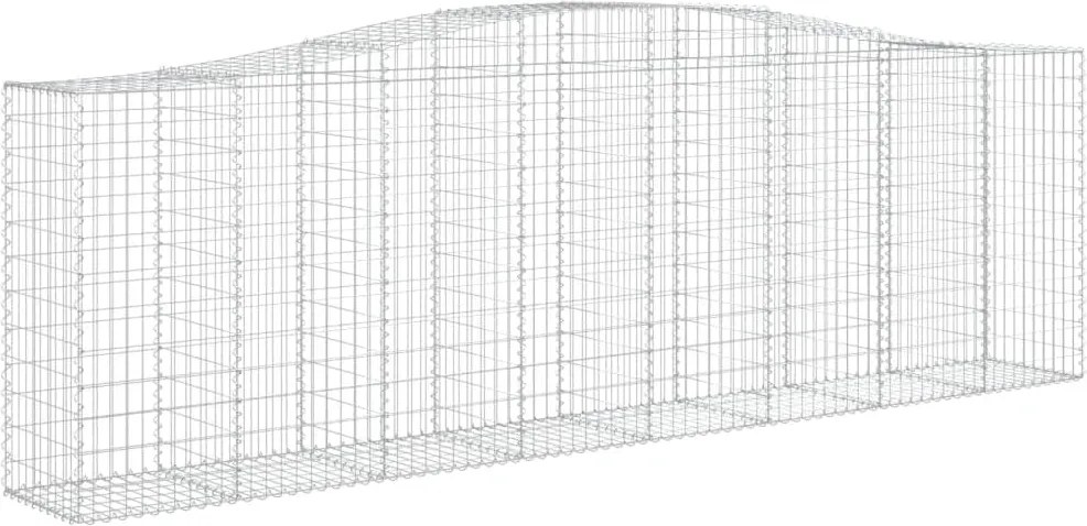 Klenuté gabionové koše 10ks 400x50x120/140cm pozinkované železo 3145977