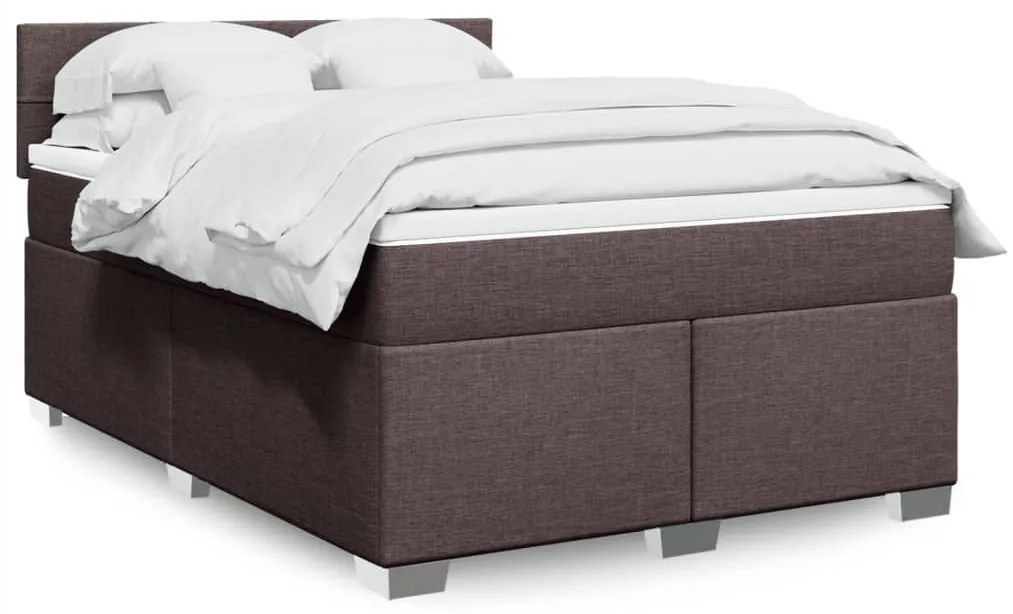 Box spring postel s matrací tmavě hnědá 140x200 cm textil 3285914