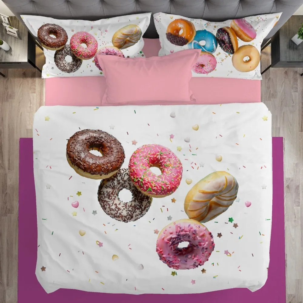 3D Italské povlečení 100% bavlna Donuts - 140x200 / 70x90 cm