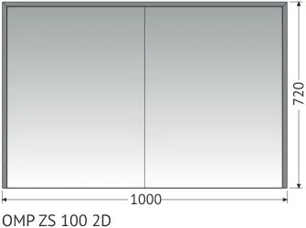 Intedoor OMP ZS LED zrcadlová skřínka 100x72cm OMP ZS 100 Barva: 0080AP Black Mat