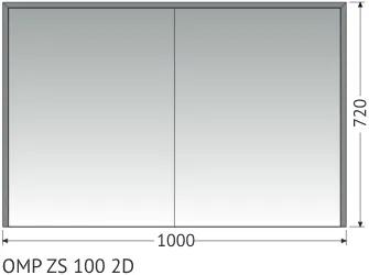 Intedoor OMP ZS LED zrcadlová skřínka 100x72cm OMP ZS 100 Barva: 0746AP Hygienic Grey Mat