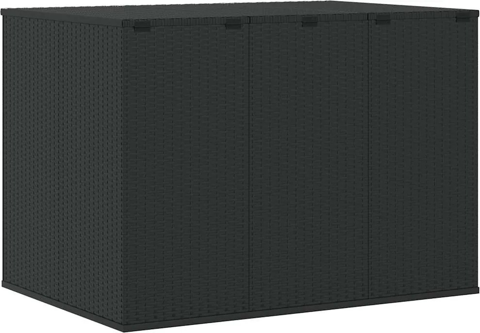 Zahradní úložný box PE ratan 145 x 100 x 103 cm černý 317229