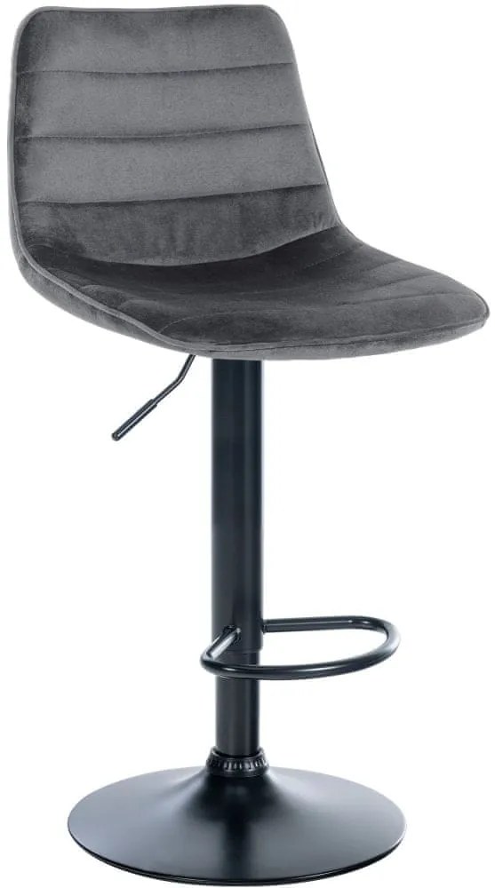 Bhm germany Barová židle Lex, samet, černá podnož / tmavě šedá