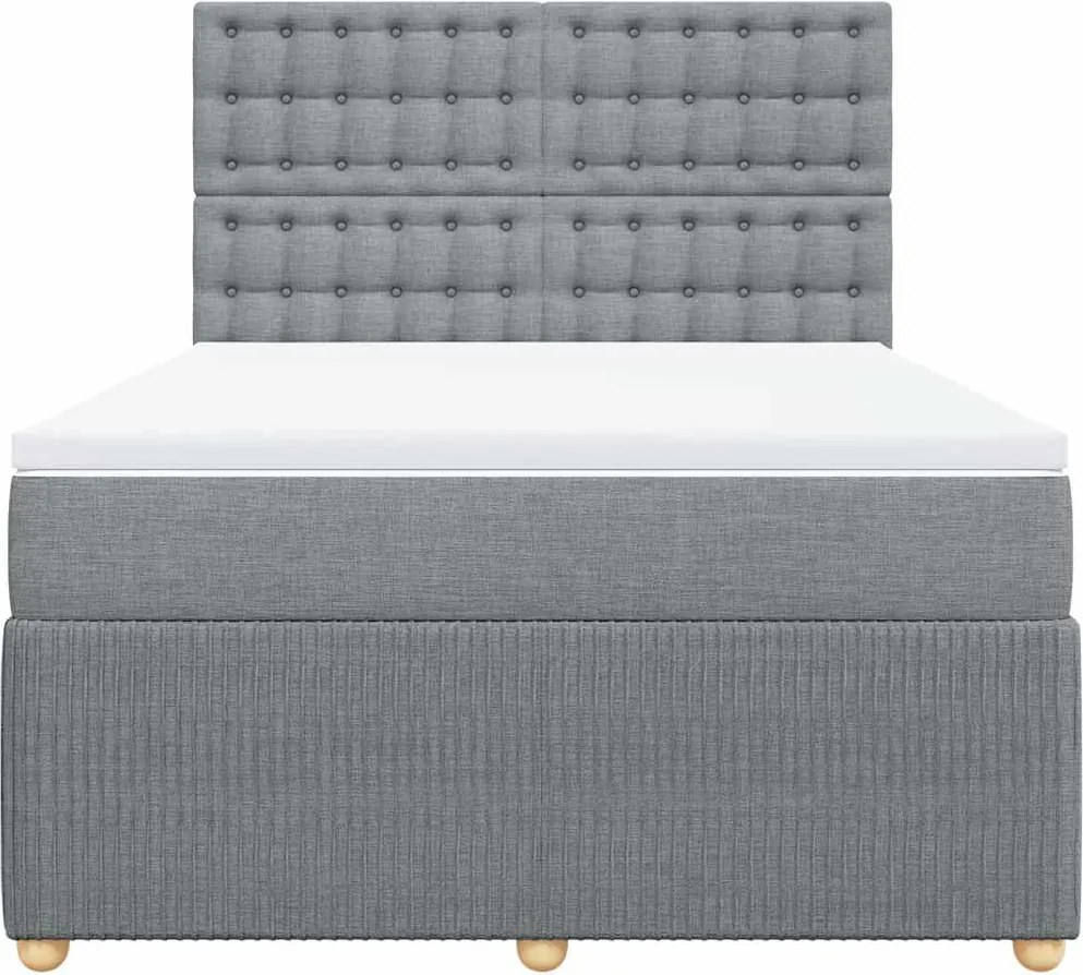 Box spring postel s matrací světle šedá 140 x 200 cm textil 3294393